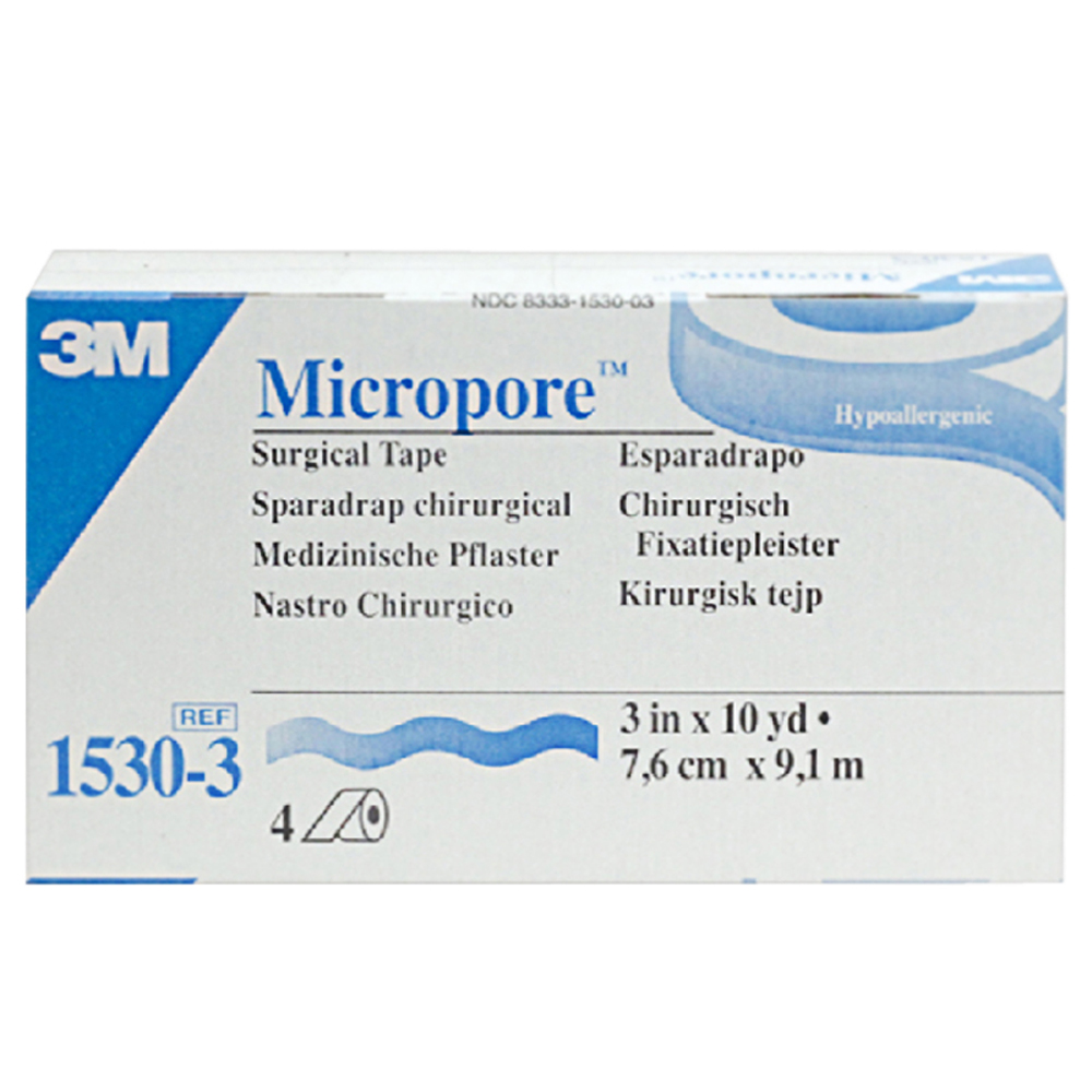 3M Tape-3M™ Micropore™ Surgical Tape 1530-3, 75mm x 9.1m– Box 4 Rolls ...