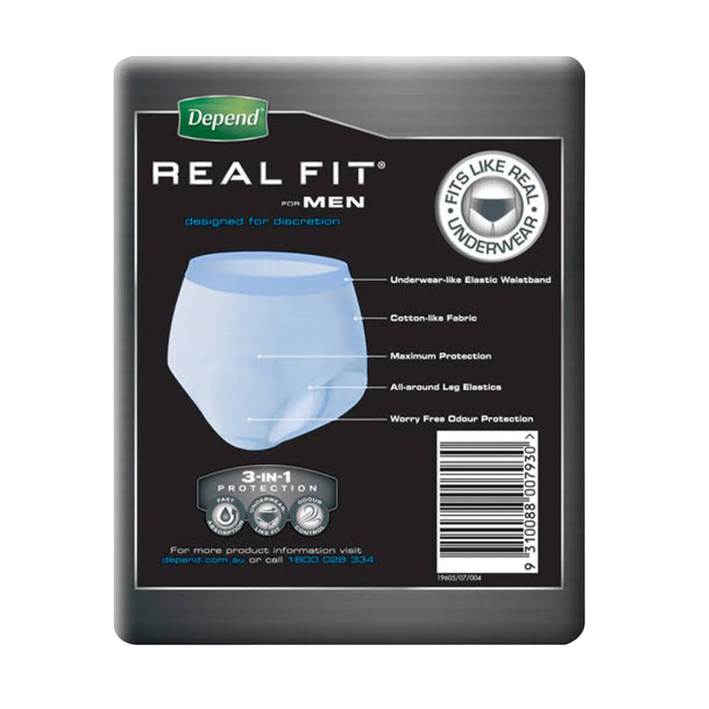 Real Fit Underwear for Men Medium - Depend | MEC The Medical Equipment ...